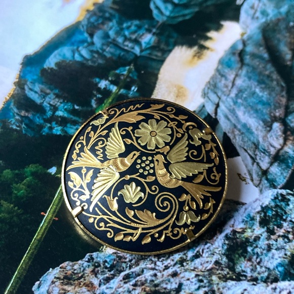 Jewelry | Damascene Bird Brooch Pin Vintage | Poshmark